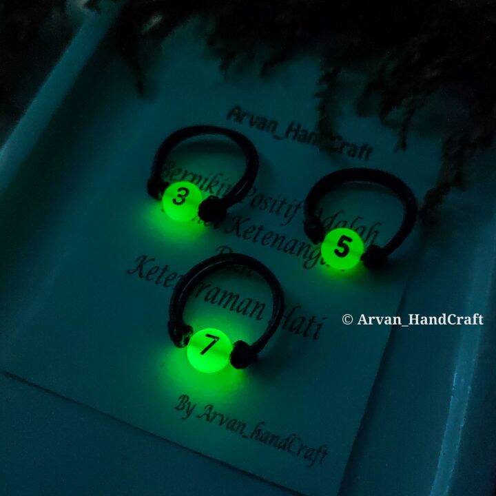 Cincin Glow In The Dark Inisial Angka / Cincin Inisial Angka Glow In ...