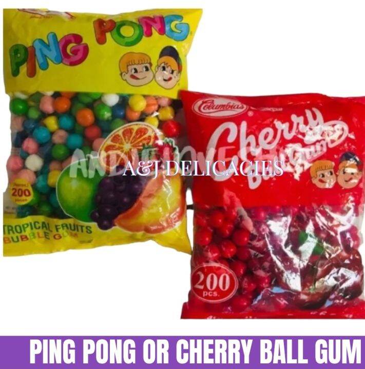 90s Bubble Gum ( Ping pong Fruity Candy or Cherry Ball Gum) 200pcs Per pack. | Lazada PH
