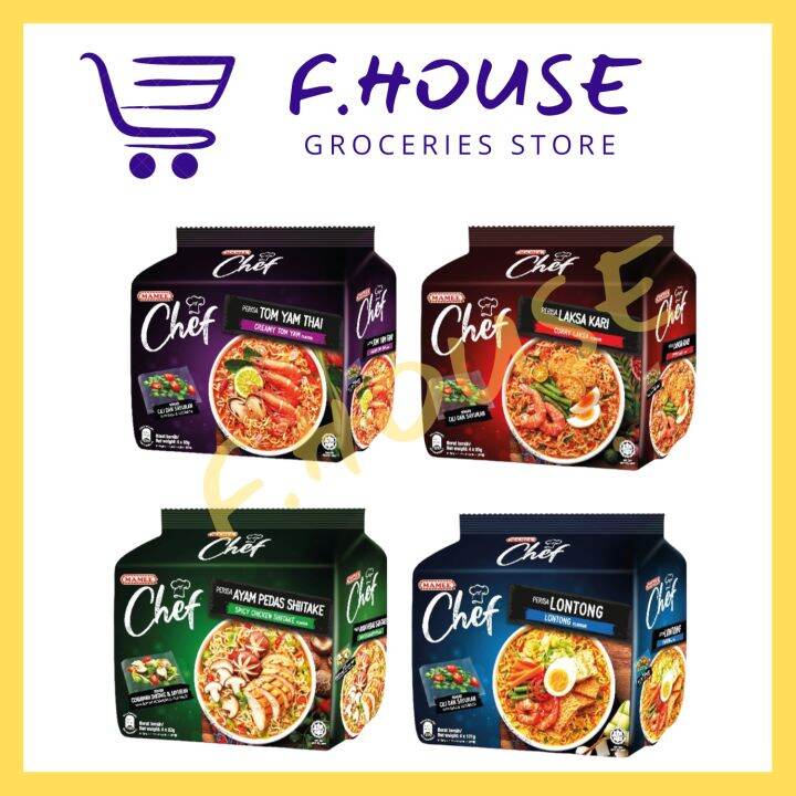 Mamee Chef Pack Noodles Curry Laksa / Creamy Tom Yam / Lontong /Spicy ...