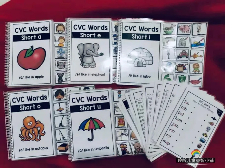 CVC Phonics 自然拼读安静书 Busy Book/ Quiet Book/ Phonics/ cvc word family ...