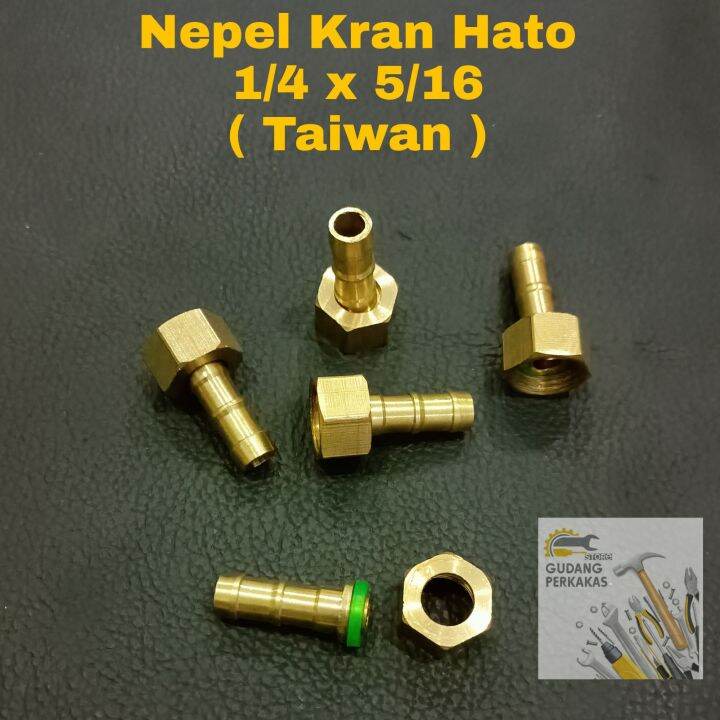 Nepel Hato Kuningan TAIWAN - Nepel Kopling Kran Hato1/4 x 5/16 Sancin ...