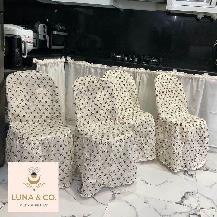 LV Cream Chair Cover - Monoblock Cover | Lazada PH