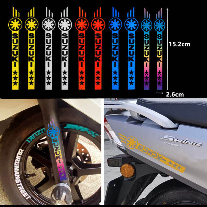 SUZUKI Reflective Sticker Sidebar trim Laser Decal retrofit Motorcycle ...
