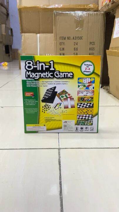 Mainan Anak MAGNETIC GAME 8-IN-1 Mainan Game Board Family Games Kids ...