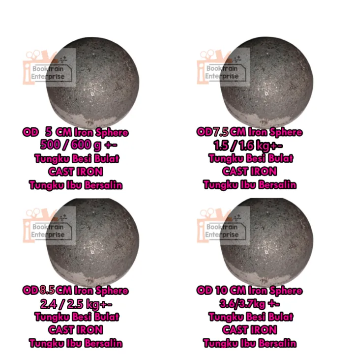 (READY STOCK)500/600g+- Small SizesTungku Besi Bulat/ Iron Sphere/cast ...