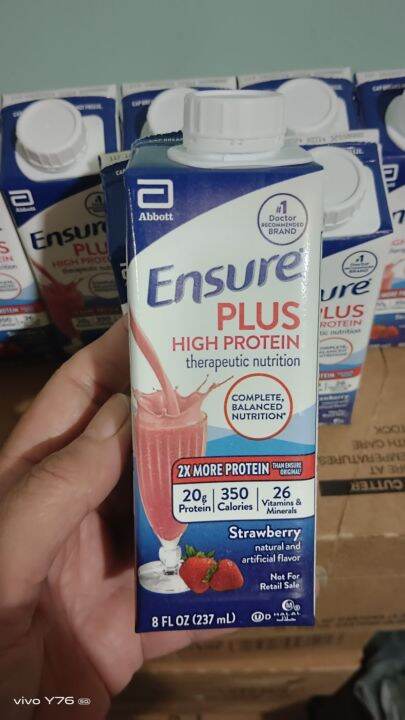‼️ New product ENSURE PLUS HIGH PROTEIN strawberry shake 237ml | Lazada PH