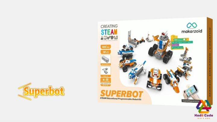 SUPERBOT หุ่นยนต์ Coding kit (Scratch) KodiiCode Makerzoid ตัวต่อเลโก้ หุ่นยนต์โรบอท หุ่นยนต์ ...