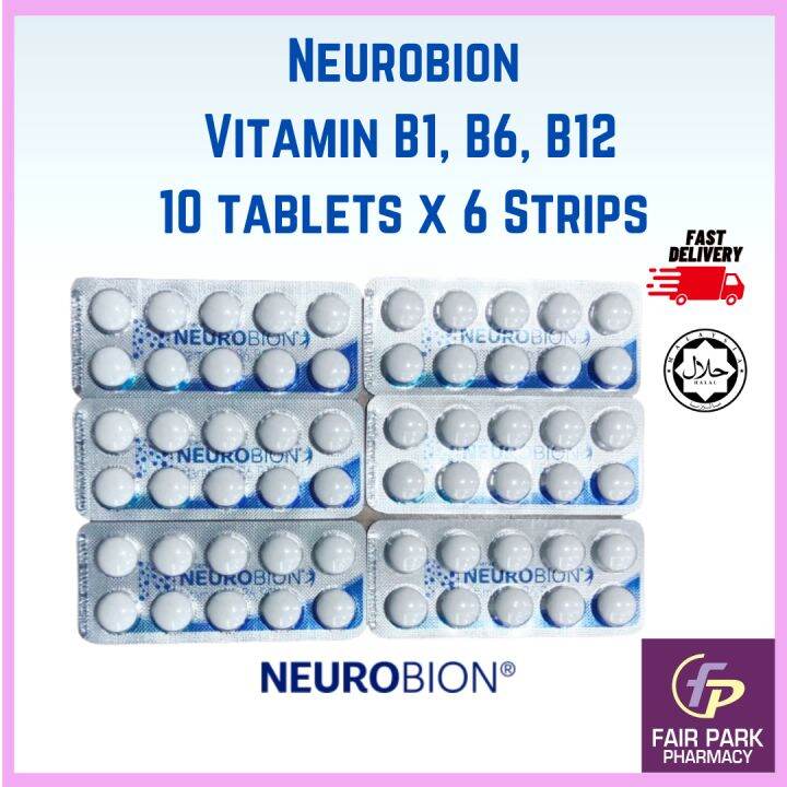 FPpharmacy NEUROBION Vitamin B1, B6, B12 (10 tablets x 6 strips). Loose ...