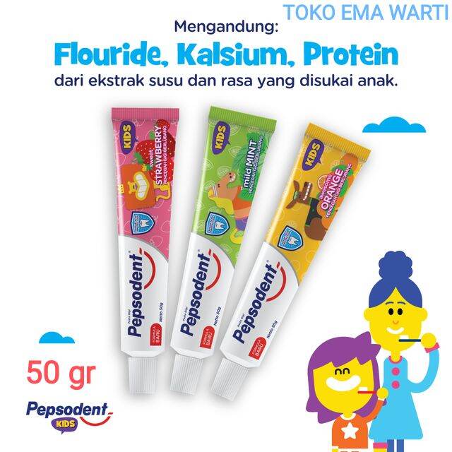 Pepsodent Kids 45gr Pasta Gigi Anak Toothpaste All Variant Rasa Untuk ...