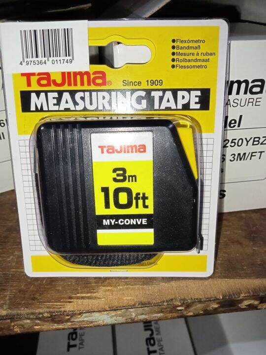JAPAN TAJIMA MY-CONVE YELLOW TAPE MEASURE WITH LOCK WITH CLIP WITH STRAP BLACK PVC TAPE MEASURE ...