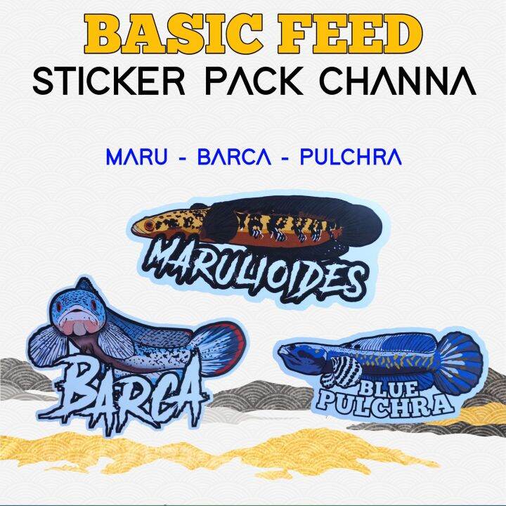 sticker pack channa 3pcs (barca, pulchra, maru) | Lazada Indonesia