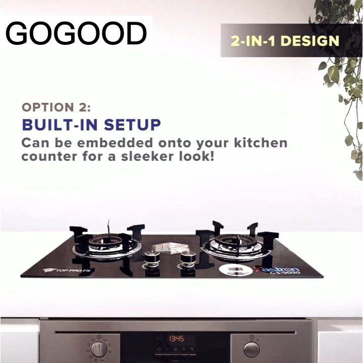 GOGOOD high-end auto ignition Cooktop stove double burner gas stove embedded LPG gas stove ...