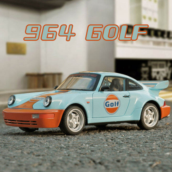 โมเดลโมเดล1:24 Carrera 964รถโลหะผสมรถของเล่นรถ Diecast เสียงเบาวันเกิด ...