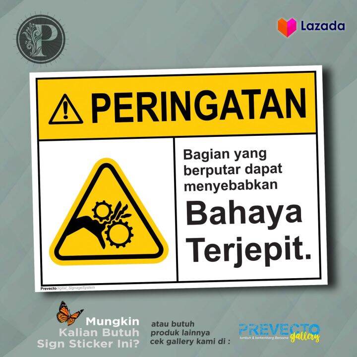 Sticker Safety Sign K3 Rambu Bahaya Bagian Yang Berputar Dapat ...