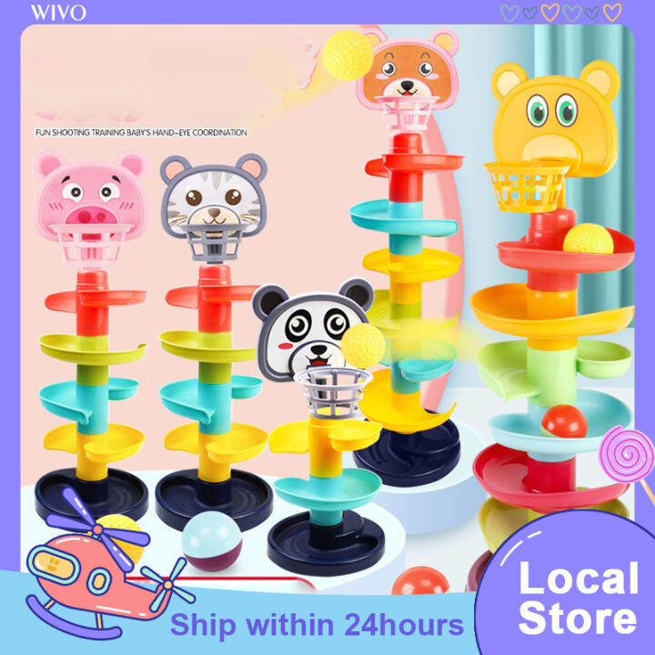 Wivo Children's Fun Track Slide Ball Tower Shooting Stacks of High Baby ...