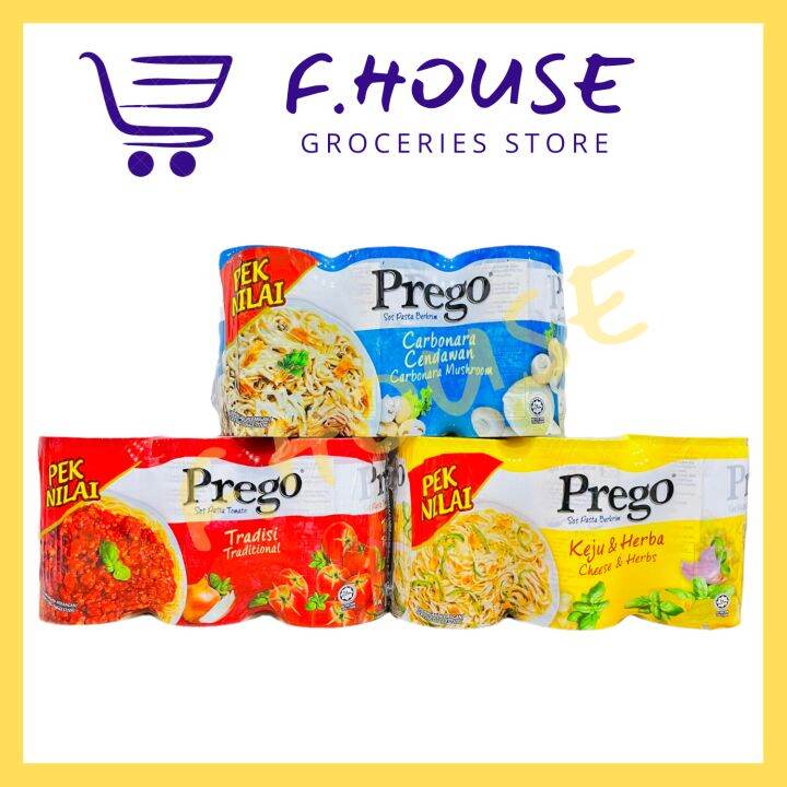 Prego Sos Pasta ️Traditional ️Carbonara Mushroom ️Cheese & Herbs (300g X 3's) | Lazada