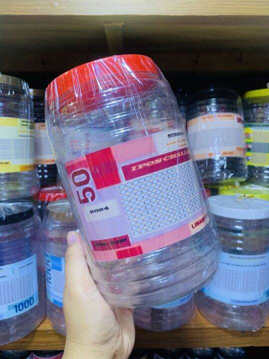 50 ipon challenge transparent JUMBO JAR Alkansya Ipon challenge 2L ...
