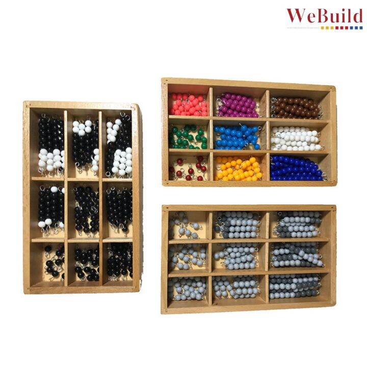 Montessori Counting Beads 数学串珠棒 Kids Preschool Math Educational ...