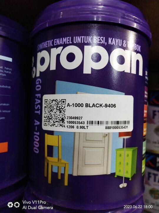 CAT PROPAN GO FAST A - 1000 BLACK CAT KAYU -BESI - TEMBOK DENGAN ...