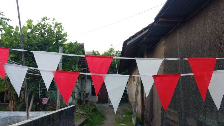 bunting flag merah putih/ banting flag / bendera segitiga (BESAR) | Lazada Indonesia