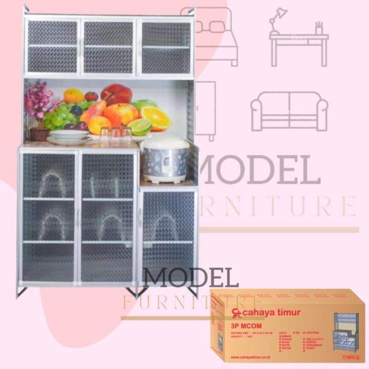Rak Piring Plat 3 Pintu Lemari Piring Knockdown Rak Piring Murah ...
