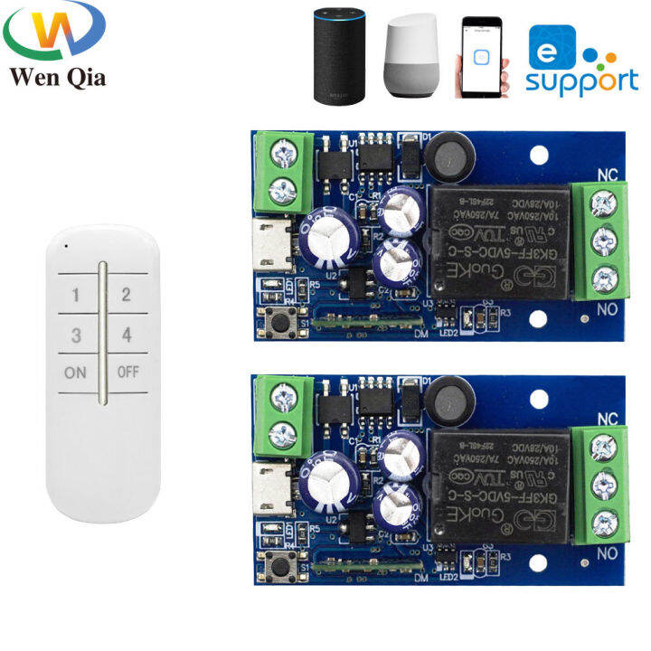 WenQia Ewelink DC 7V 12V 24V 48V 1 Channel Relay Switch,WiFi RF ...