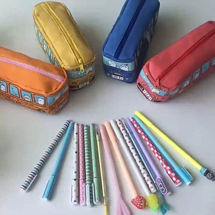 (Ready Stock) Fashion Students School Bus Pencil Case Office Stationery ...