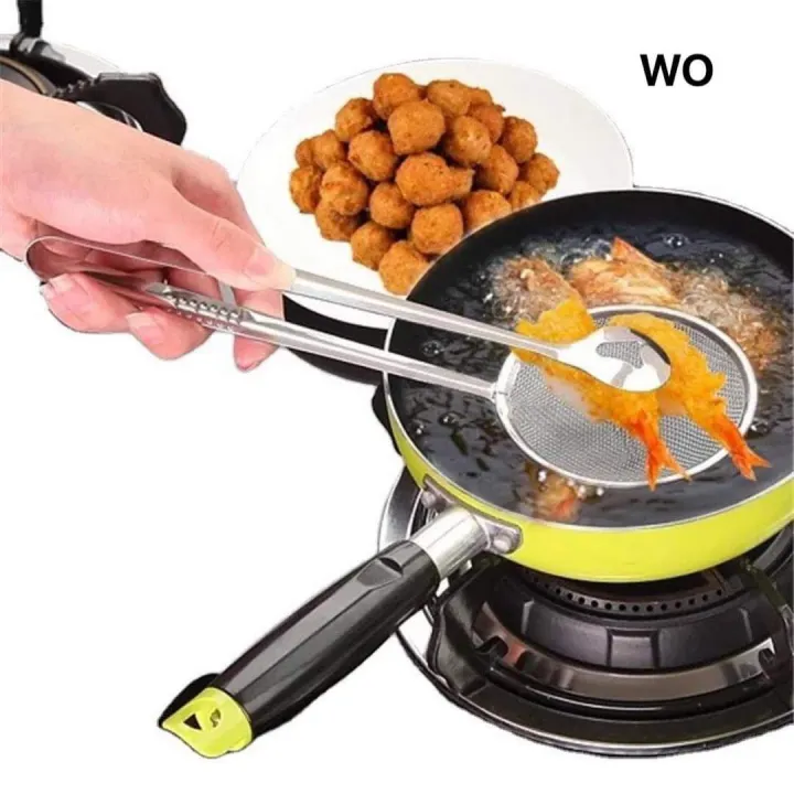 New Steel Food Clip Snack Fryer Strainer BBQ Buffet Serving tongs Fried ...