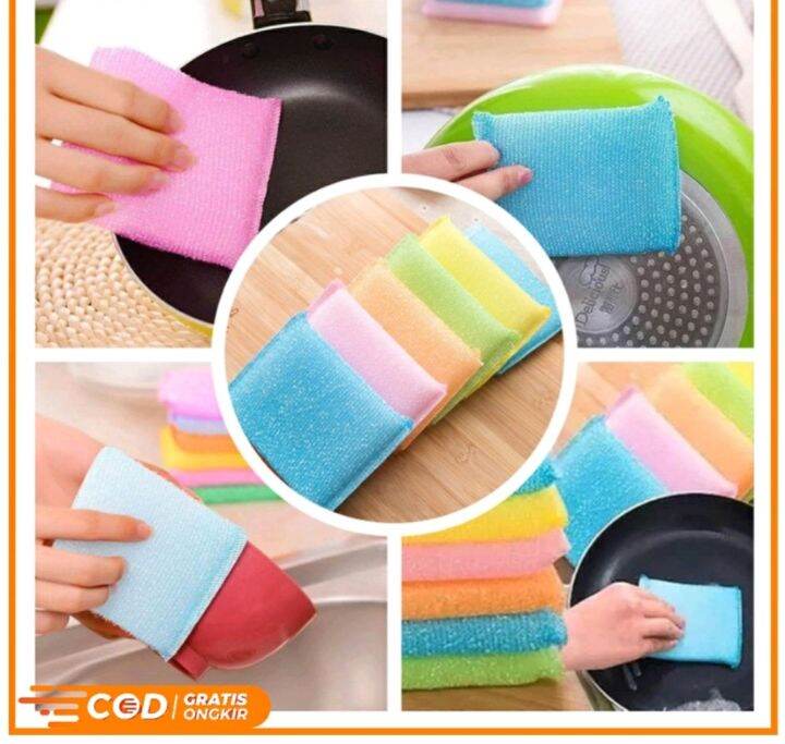(kotak) SPON CUCI PIRING SERBAGUNA / SPONGE CUCI PIRING / SPONS CUCI ...