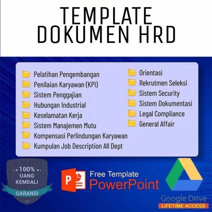 Template Dokumen HRD Untuk Bisnis Atau Perusahaan Bonus PPT | Lazada Indonesia