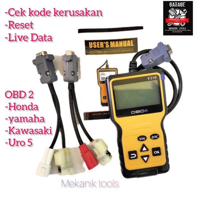 Scanner OBD2 Honda Yamaha Kawasaki alat reset motor injeksi | Lazada ...
