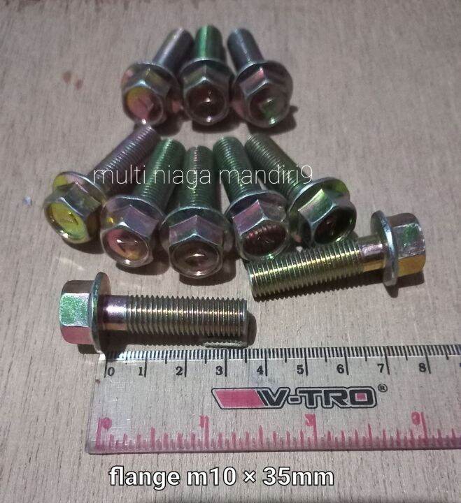 baut 14 topi / baut flange bolt m10×35mm / baut 14 topi, panjang 3.5cm ...