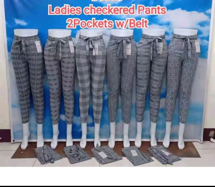 TOUSER STRIPES PANTS W/ TIE BELT | Lazada PH