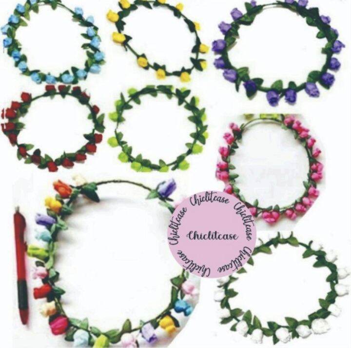 Mahkota bunga/crown flower bridal shower/bando bunga/dekorasi pesta ...