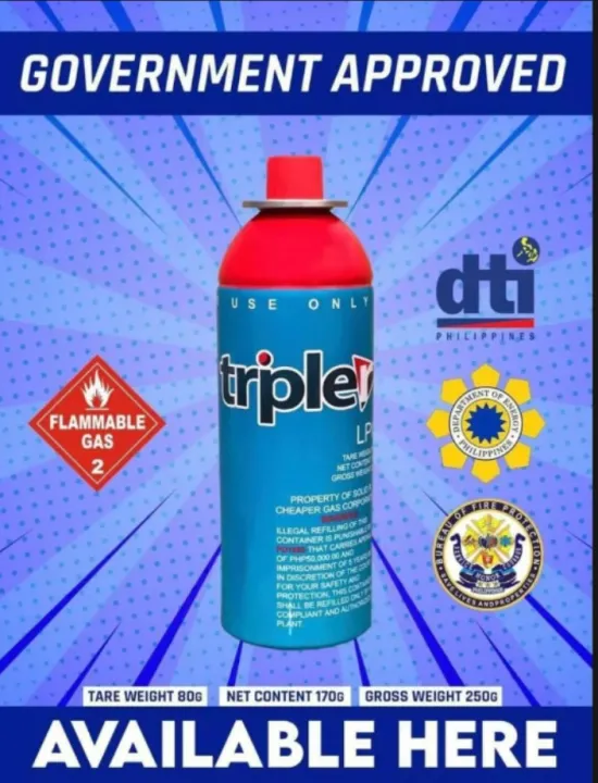 TRIPLER REFILLABLE CANISTER BUTANE GAS - (1 pack 4pcs) | Lazada PH
