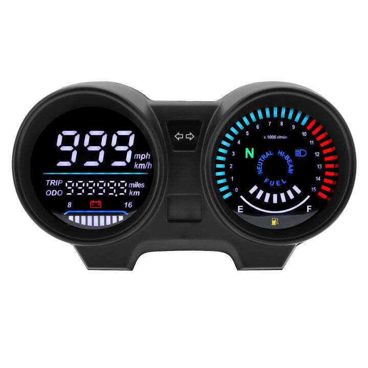 Motorcycle Speedometer Oil Gauge Tachometer Universal Digital Meters ...