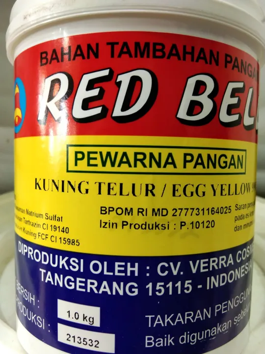 RED BELL PEWARNA MAKANAN BUBUK, Warna Kuning Telur 1 Kg(POWDER/BUBUK ...