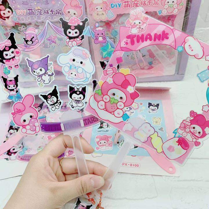 New Cartoon Sanrio DIY Guka Fan Cute Kuromi Melody Fan Creative ...