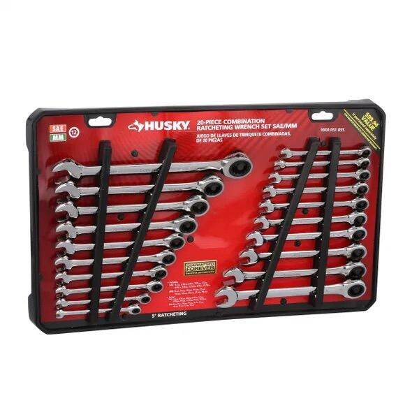 Husky SAE/Metric Combination Ratcheting Wrench Set (20-Piece) | Lazada PH