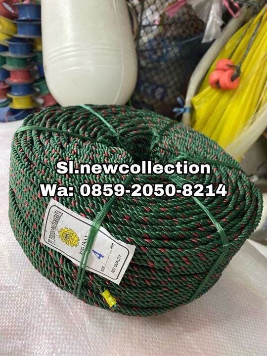 Tali Tambang PE 4 mm merk RODA IKAN Bintik / HARGA 1 ROL 180 Meter | Lazada Indonesia