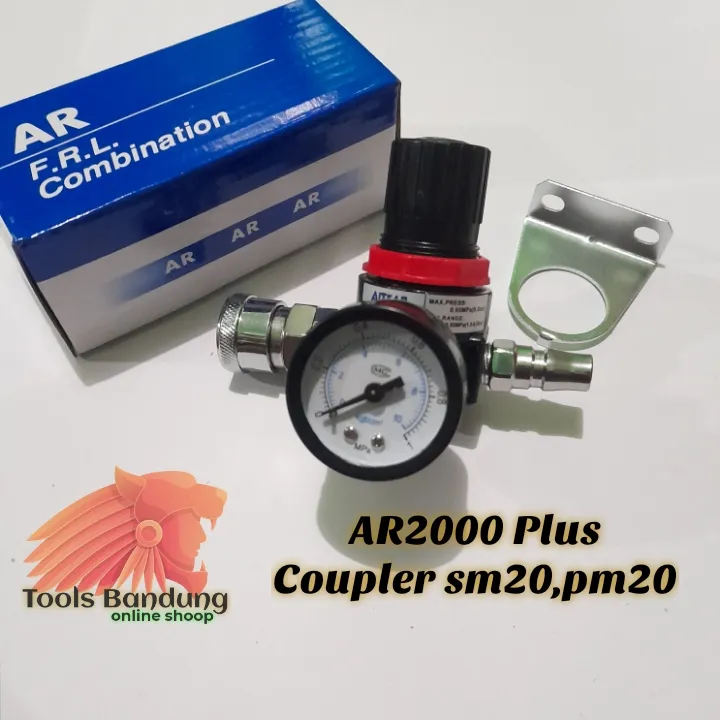 Air Regulator Manometer AR2000 keran Pengatur Tekanan Spray Gun Angin ...