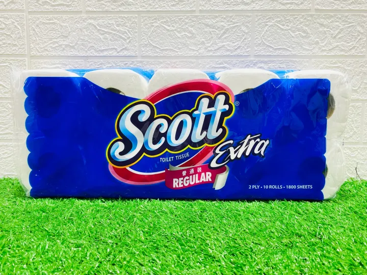 SCOTT EXTRA TOILET PAPER REGULAR [2 PLY/180SHEETS PER ROLLS/10 ROLLS ...