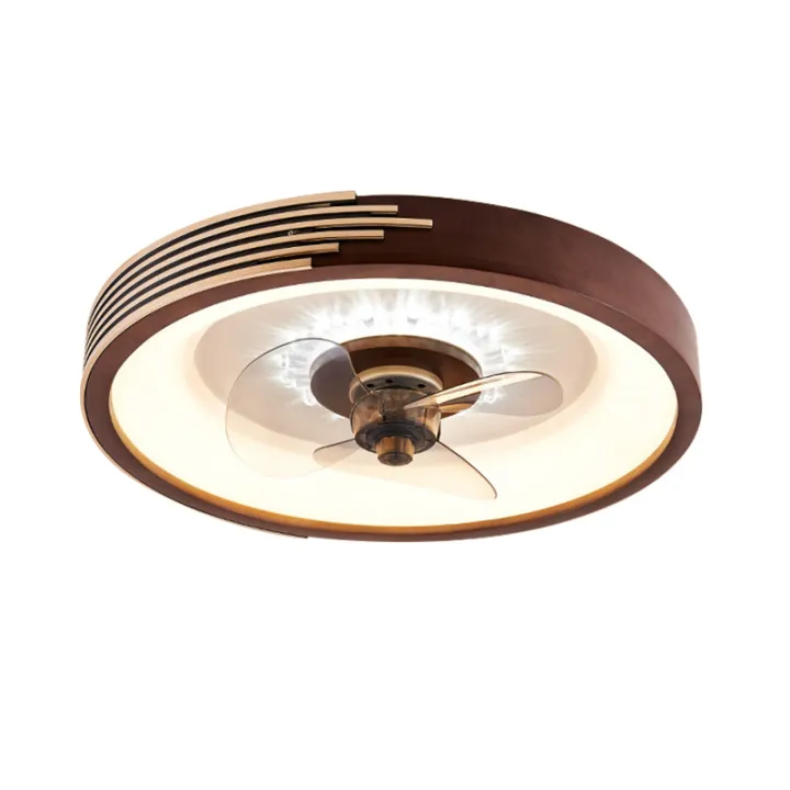 Solid wood decorative round ceiling lamp with fan, Chinese style ...
