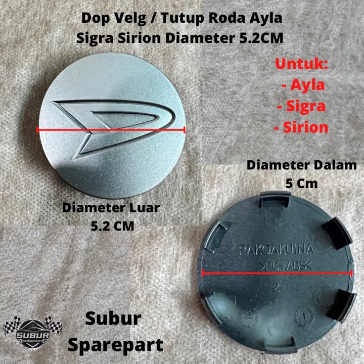 Dop Velg / Tutup Roda Ayla Sigra Sirion Diameter 5.2CM | Lazada Indonesia