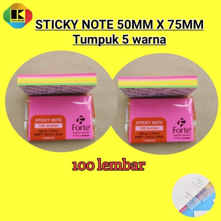 pembatas buku kertas sticky note forte penanda buku novel kertas ...