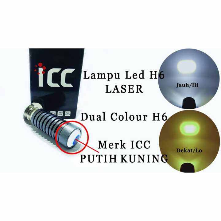 lampu led H6 laser Hi lo beam 2 warna icc ac dc bebek matic universal ...