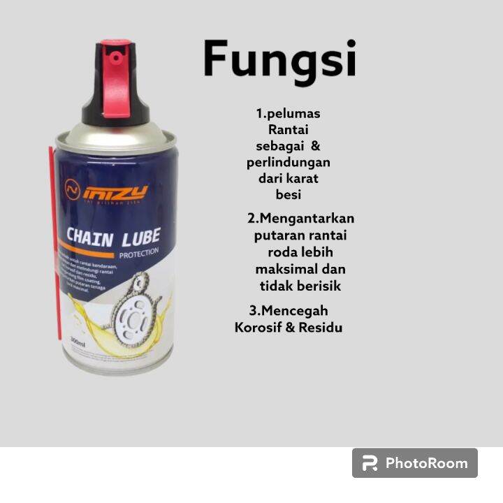 CHAIN LUBE OLI PELUMAS RANTAI 300 ml, anti karat putaran gir menjadi ...