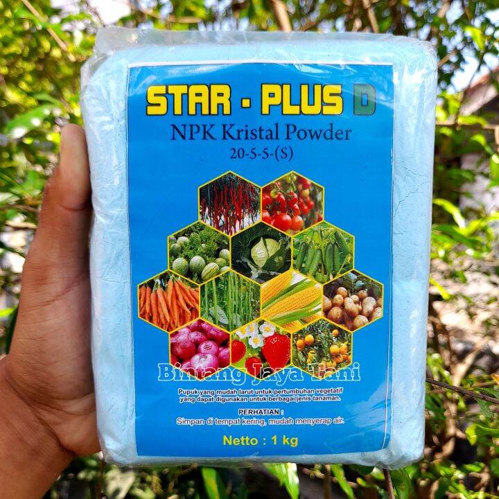 STAR PLUS DAUN 1 KG/ PUPUK NPK DAUN KRISTAL POWDER 20-5-5(S) NPK DAUN ...