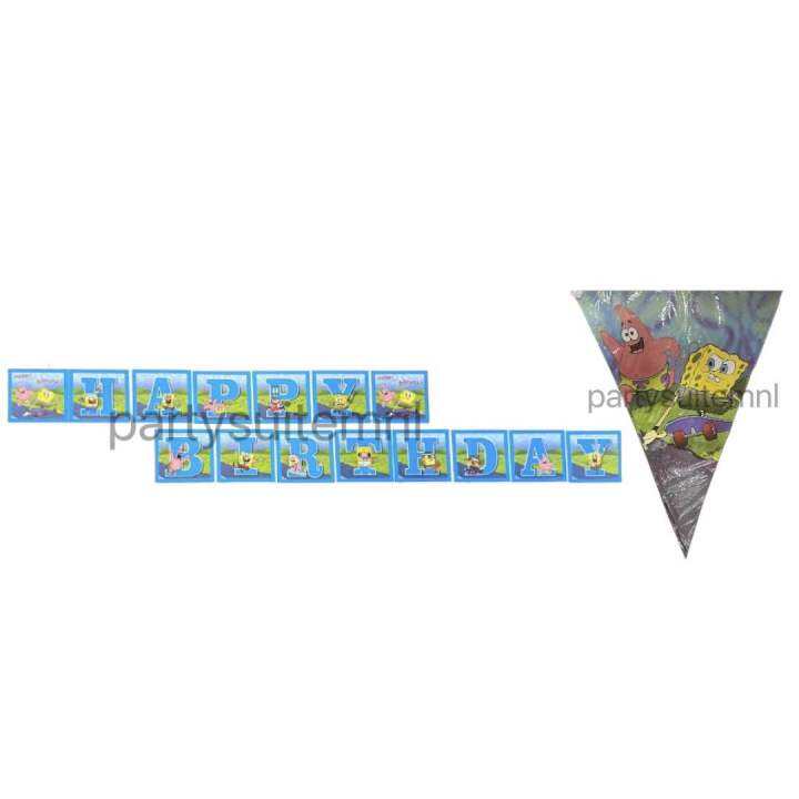 PartySuite Spongebob Theme Birthday Banner/ Banderitas Decoration ...