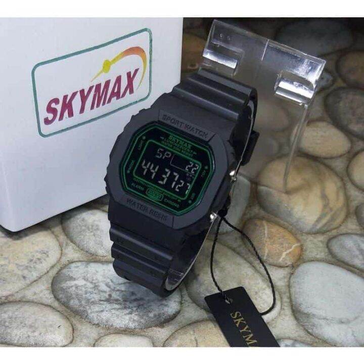 Jam Tangan Pria Digital SKYMAX persegi Sporty wateresisten. | Lazada ...